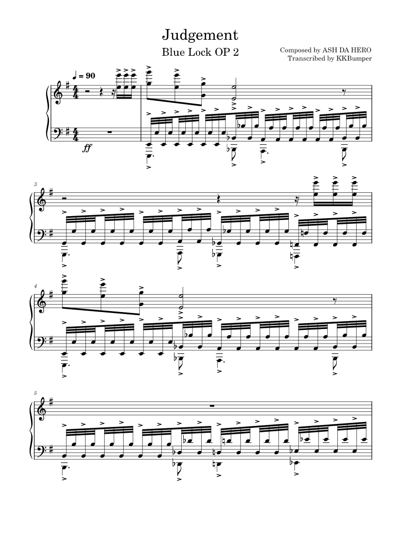 Judgement Sheet music for Piano (Solo) | Musescore.com