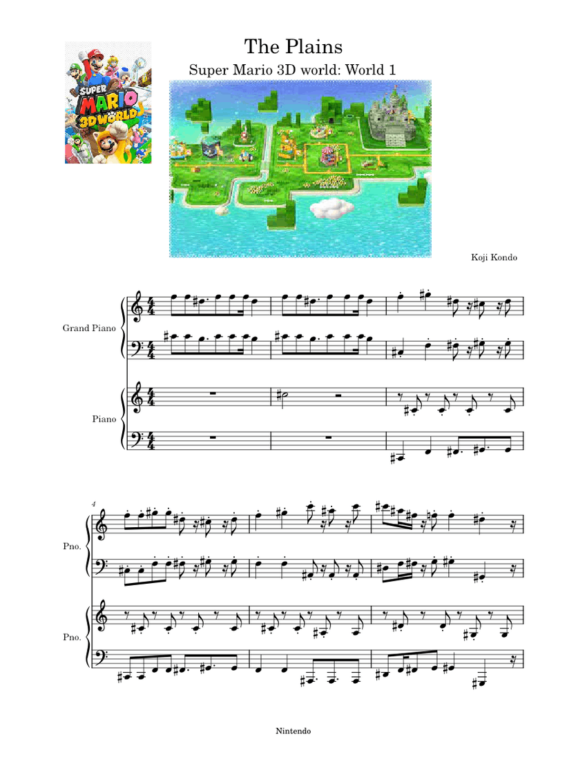 World 1 - Super Mario 3D World – Koji Kondo Super Mario 3D World Sheet ...