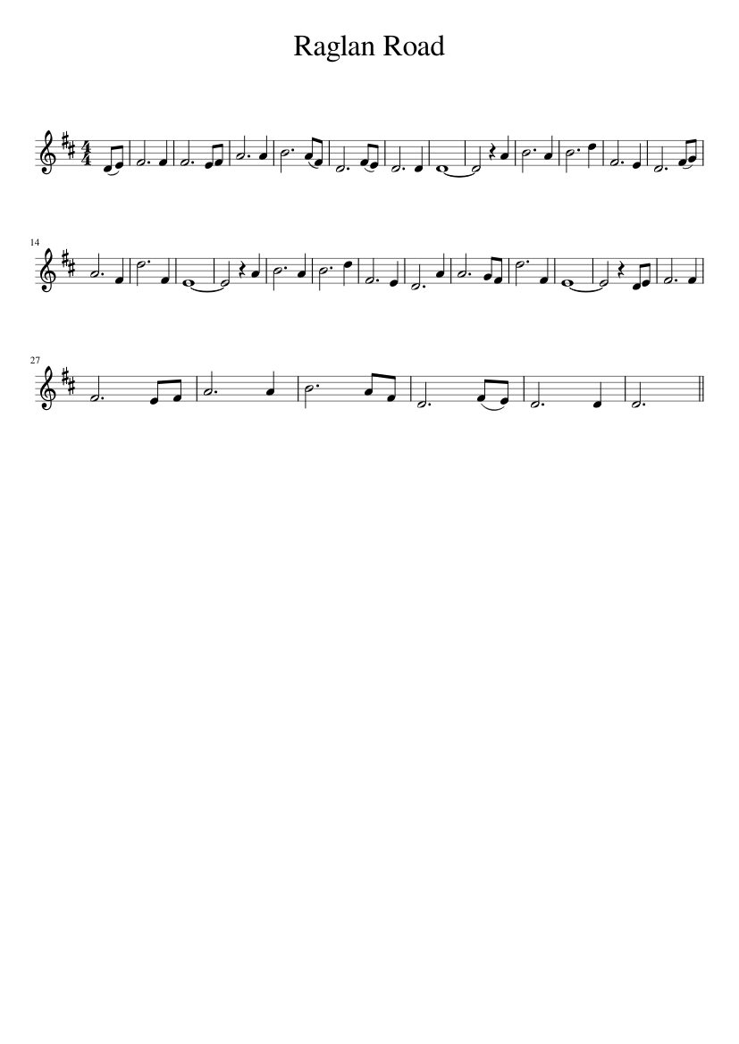 Raglan Road Sheet music for Piano (Solo) Easy | Musescore.com