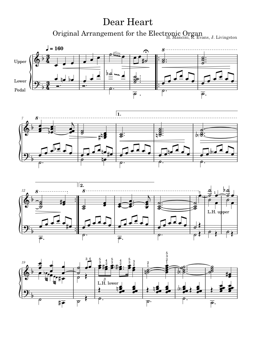 Dear Heart – Henry Mancini Dear Heart (Original electronic organ ...