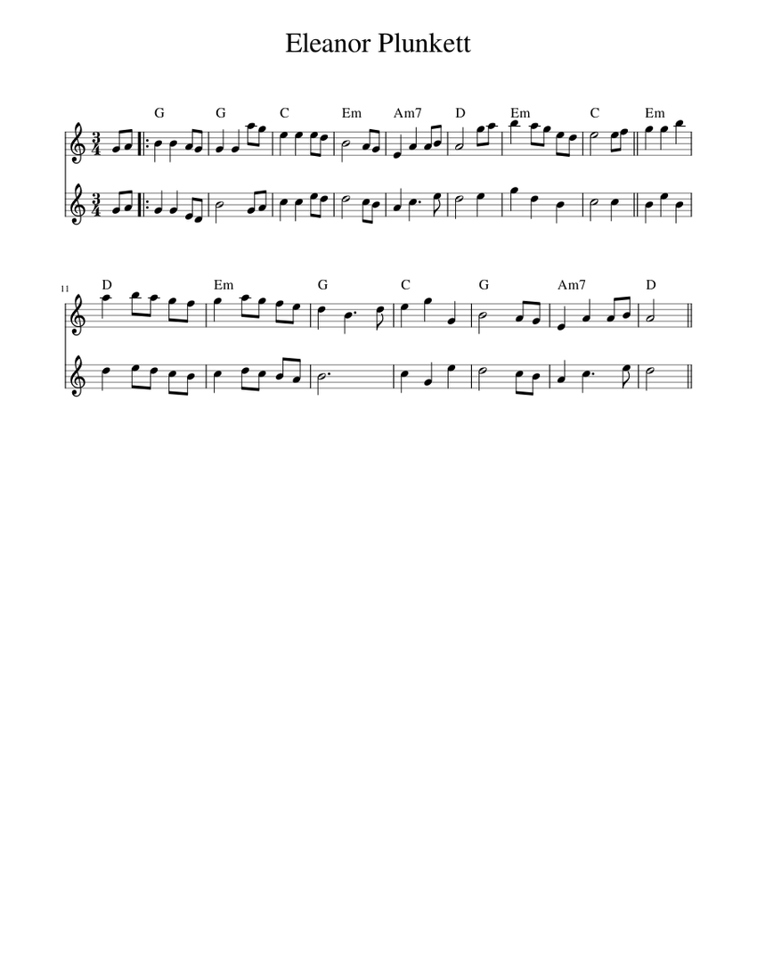 Eleanor Plunkett Sheet music for Piano (Piano Duo) | Musescore.com