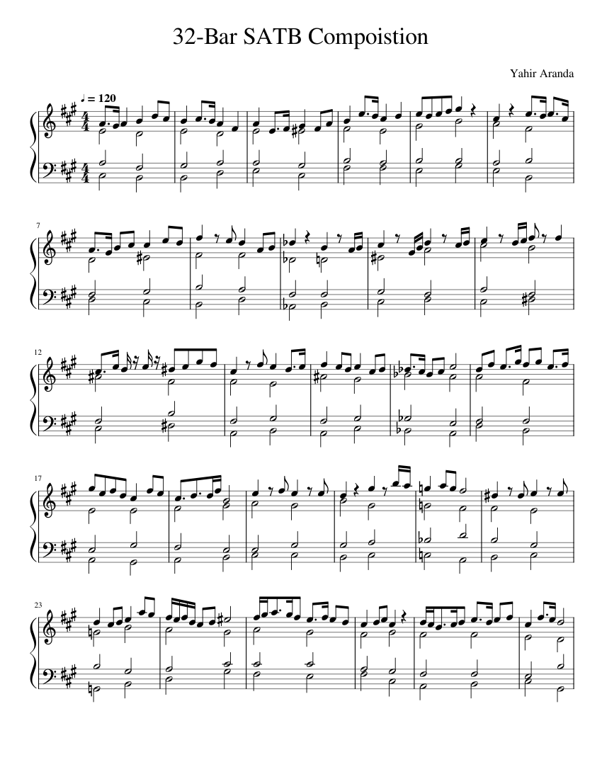 32-Bar SATB Compoistion - piano tutorial