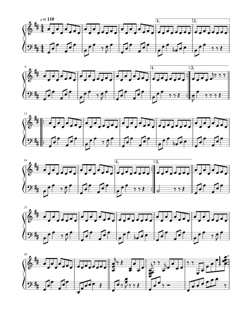 Parade Piano Part Sheet music for Piano (Solo) | Musescore.com
