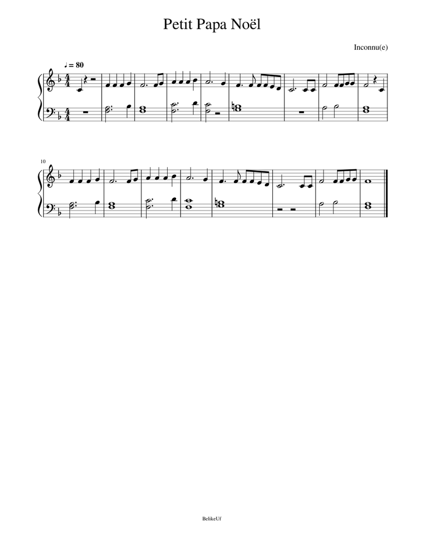 Petit Papa Noël Sheet music for Piano (Solo) | Download and print in ...