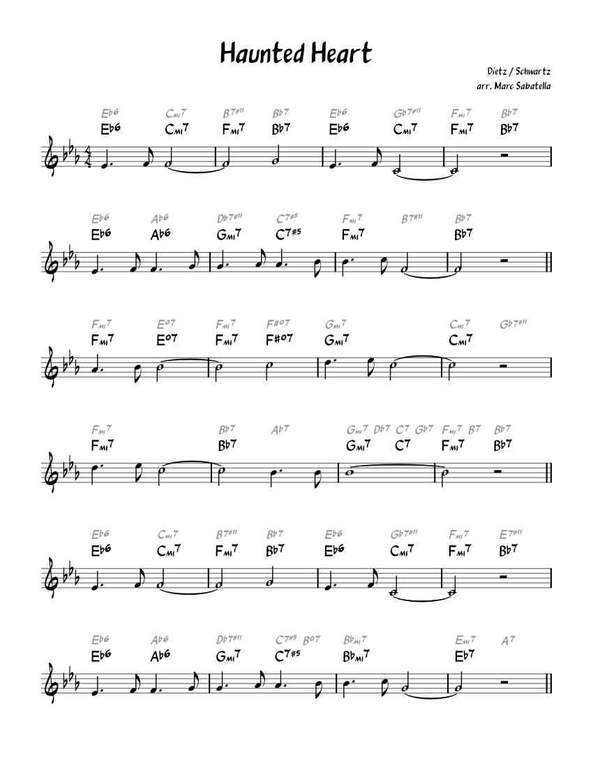 Haunted Heart Sheet music for Piano (Solo) Easy | Musescore.com