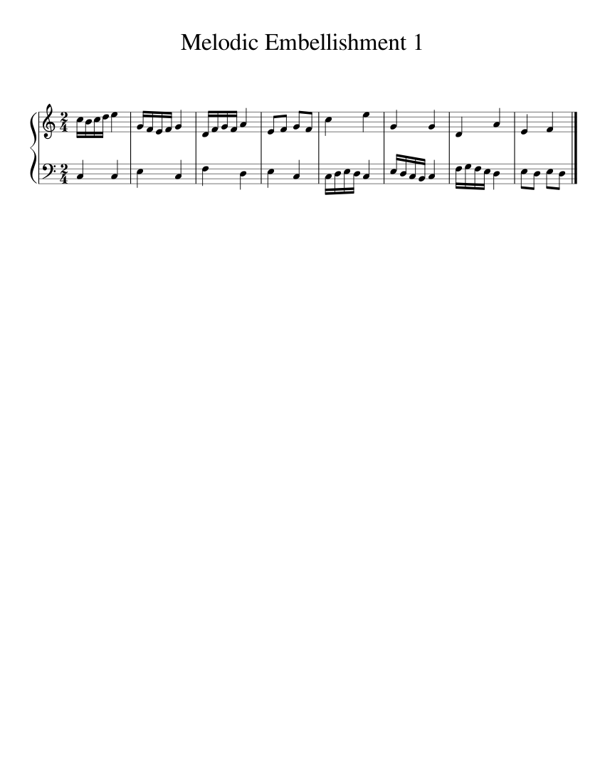 Melodic Embellishment 1 Sheet music for Piano (Solo) | Musescore.com