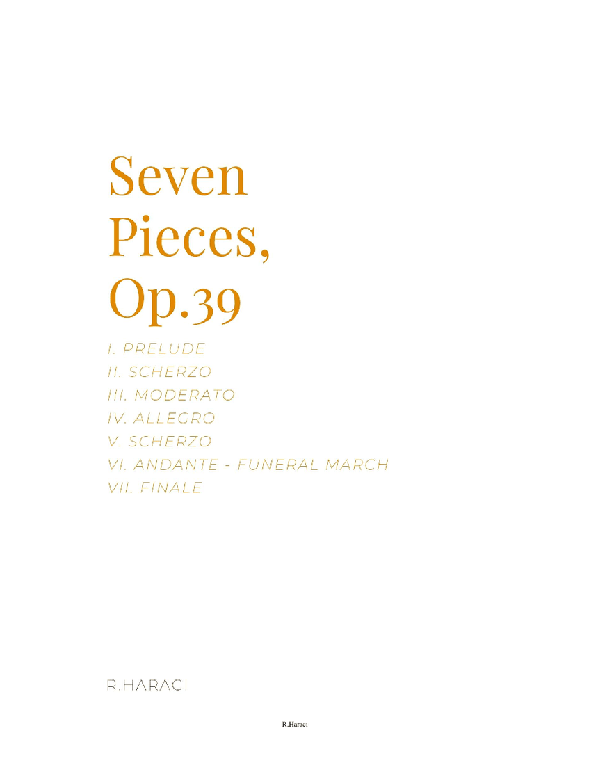 Seven Pieces, Op.39 Sheet music for Piano (Solo) | Musescore.com