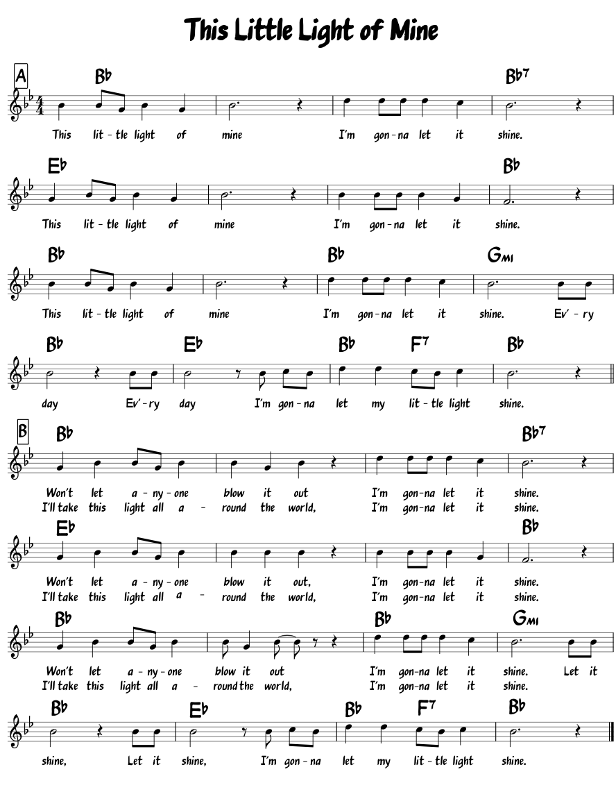 This Little Light of Mine Sheet music for Piano (Solo) | Musescore.com