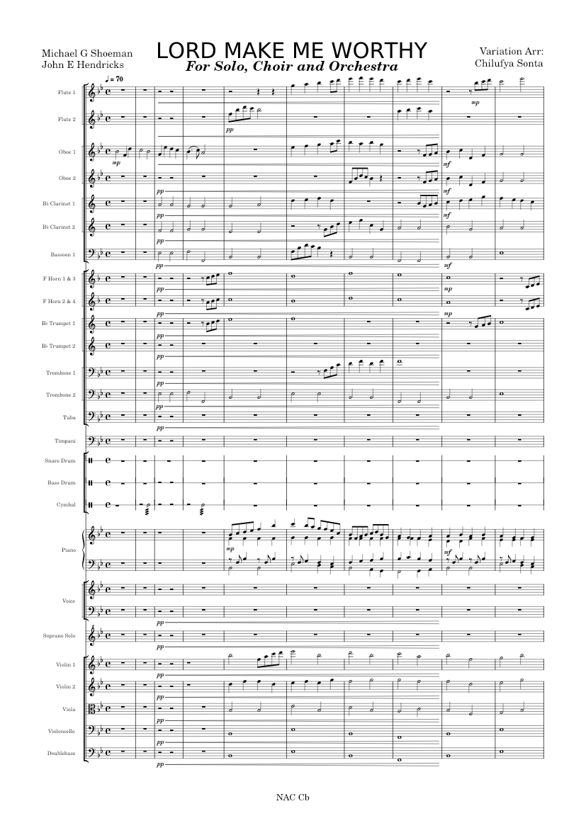 Lord make me worthy LORD MAKE ME WORTHY Sheet music for Piano, Trombone ...
