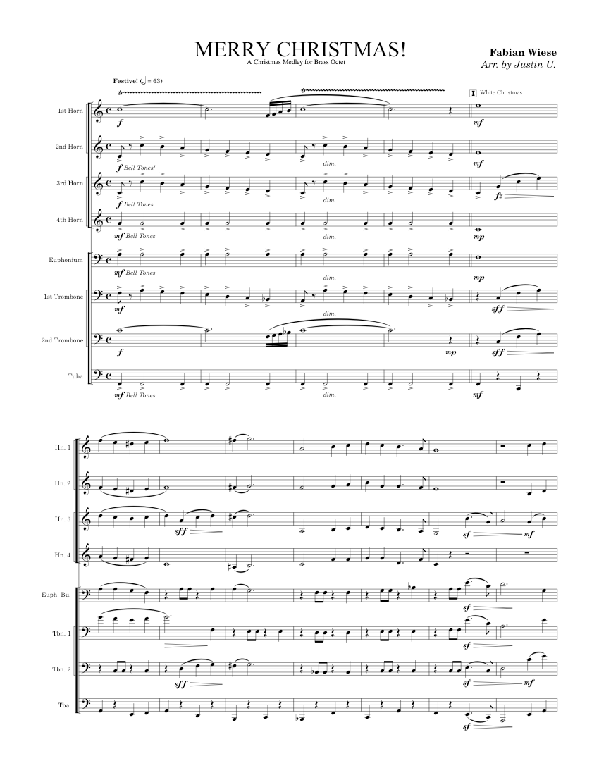 "Merry Christmas!" Christmas Medley arranged for Brass Octet by Fabian ...