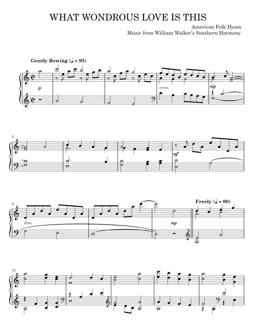 What wondrous love is this - William Walker Sheet music for Piano (Solo ...