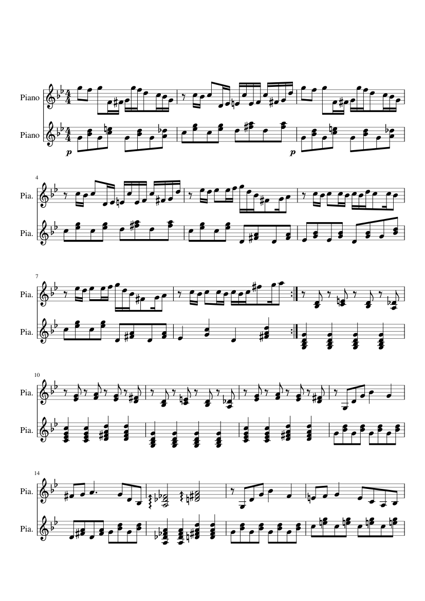 Sans – Toby Fox Sheet music for Piano (Piano Duo) | Musescore.com