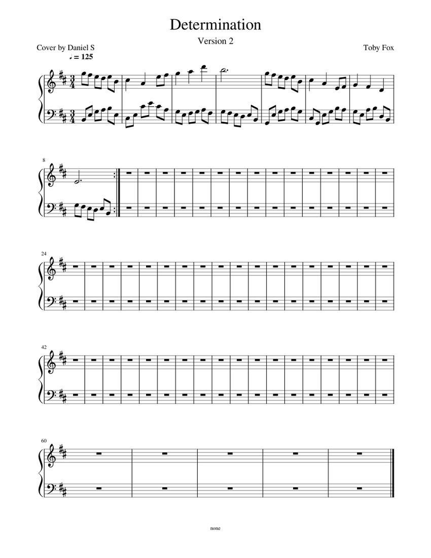 Determination Song Sheet music for Piano (Solo) Easy | Musescore.com