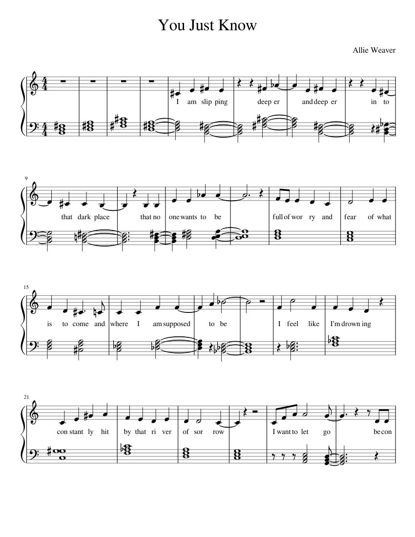 You Just Know Sheet music for Piano (Solo) | Musescore.com