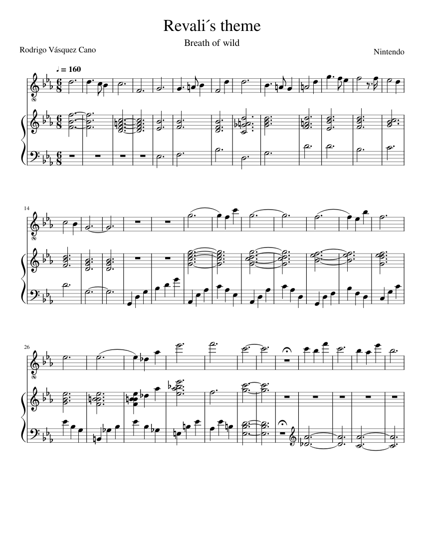 Revali´s theme Sheet music for Piano, Vocals (Piano-Voice) | Musescore.com