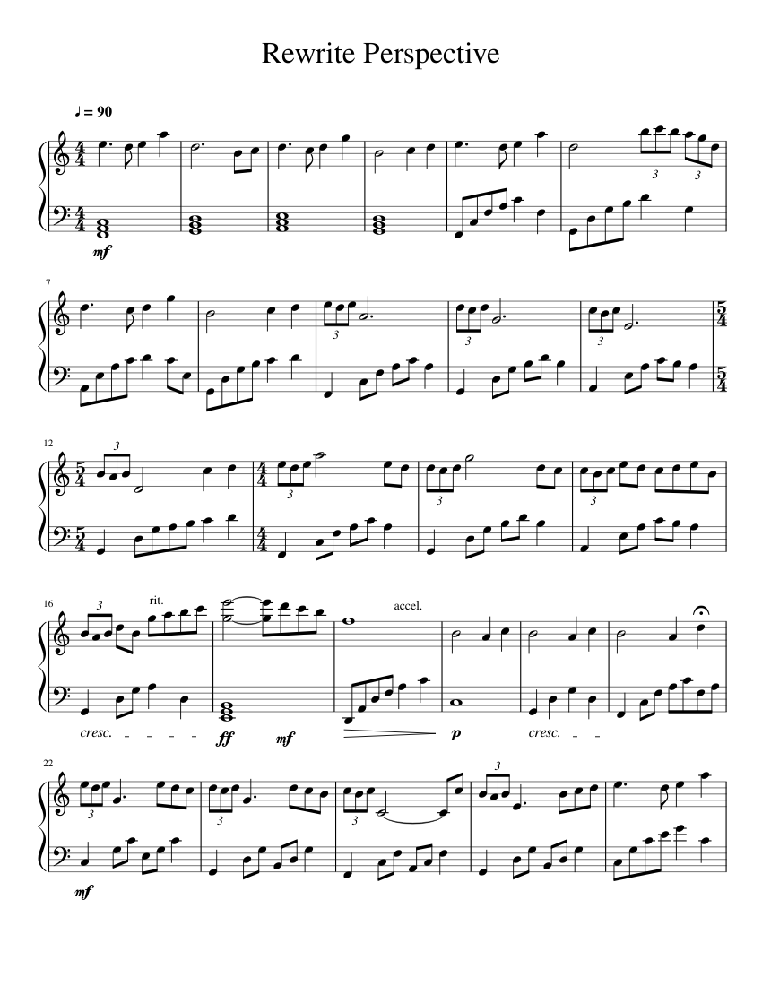 rewrite perspective Sheet music for Piano (Solo) Easy | Musescore.com