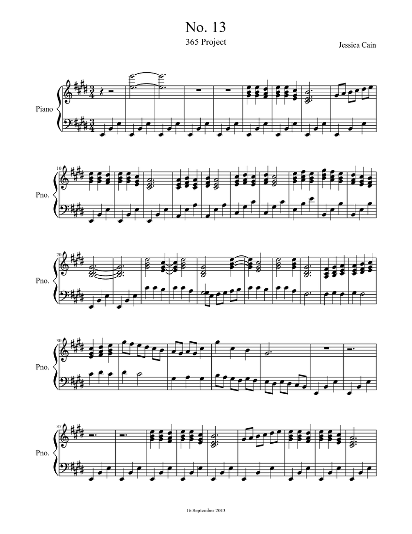 No. 13 Sheet music for Piano (Solo) | Musescore.com
