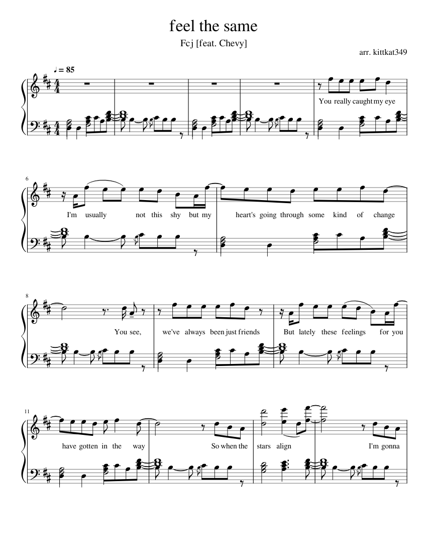 feel the same Sheet music for Piano (Solo) | Musescore.com