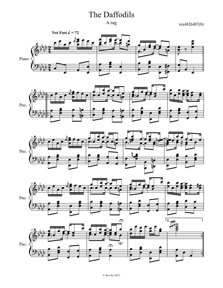 The Daffodils Sheet music for Piano (Solo) | Download and print in PDF ...