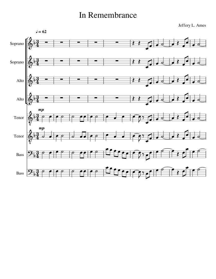 In Remembrance Sheet music for Bass guitar (Mixed Duet) | Musescore.com
