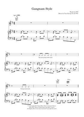 Gangnam Style Note Sheet