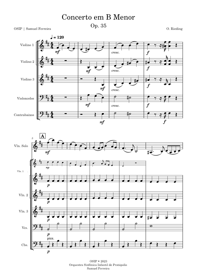 Violin Concerto in B minor Op.35 – Oskar Rieding (1rst Movement • Easy ...