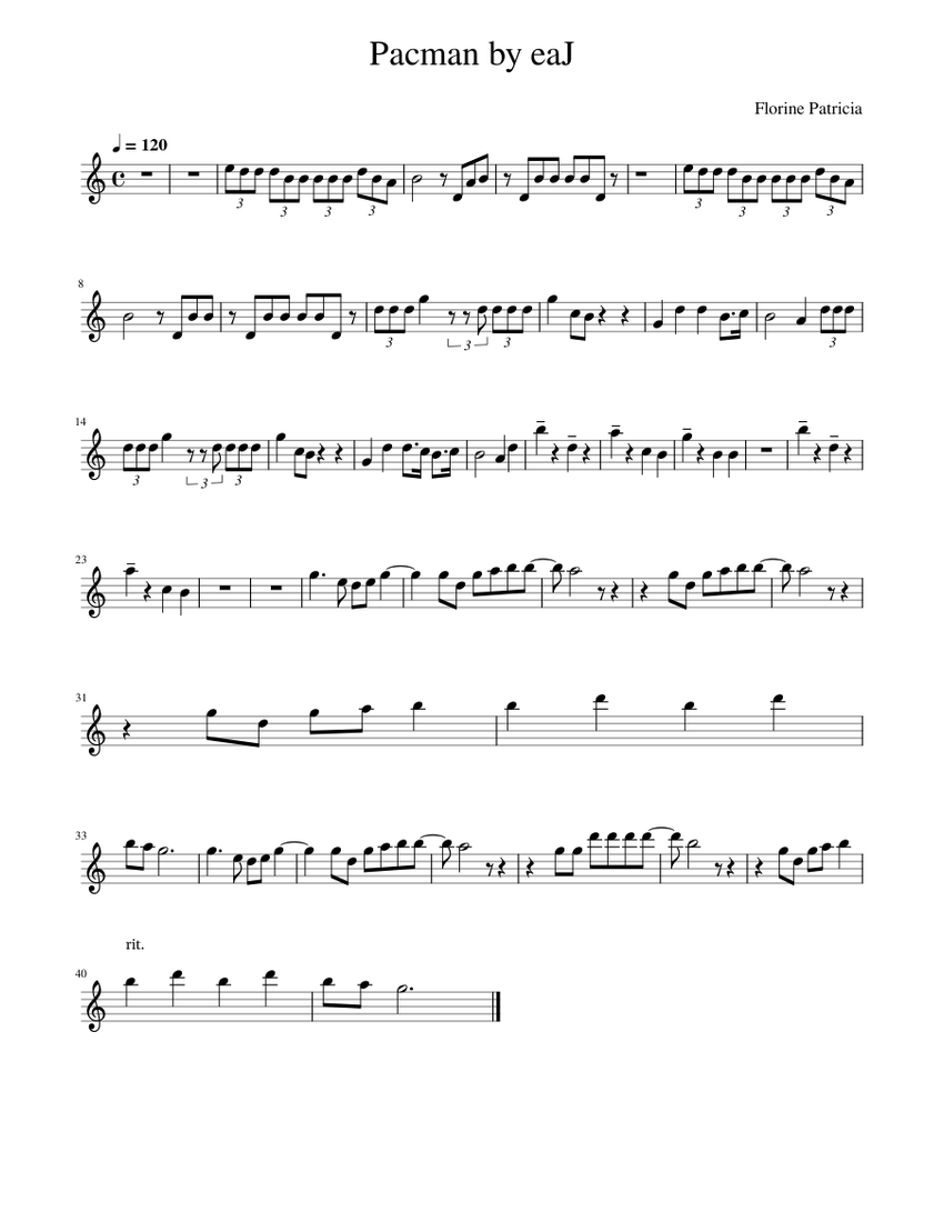 Pacman - eaJ (violin solo) Sheet music for Piano (Solo) | Musescore.com