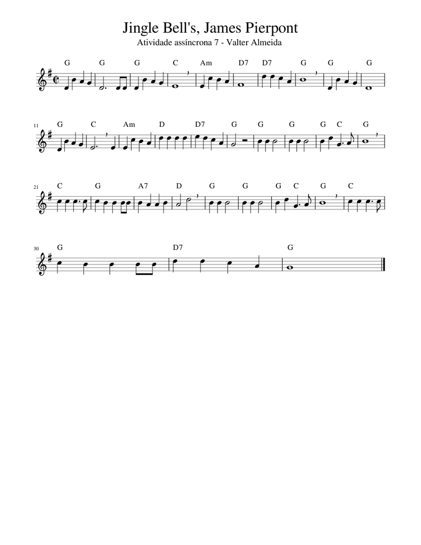 Jingle Bell's, James Pierpont Sheet music for Piano (Solo) | Musescore.com