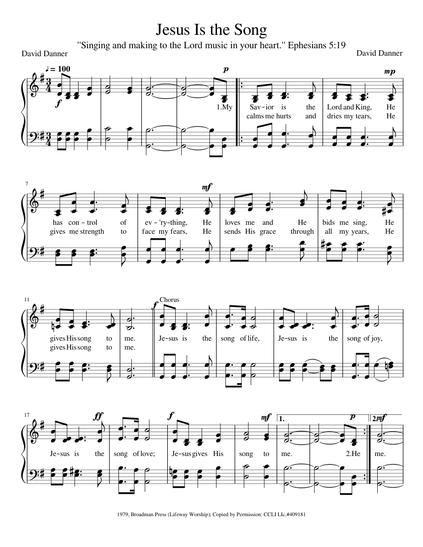 Jesus Is the Song Sheet music for Piano (SATB) Easy | Musescore.com