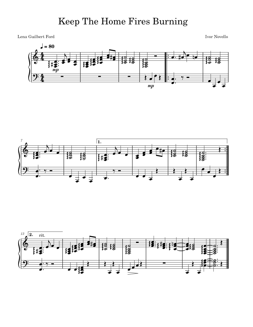 Keep the home fires burning – Ivor Novello Keep The Home Fires Burning ...