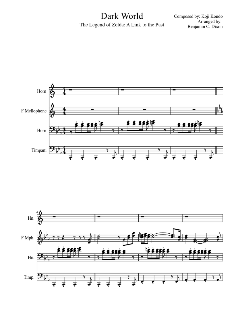 The Dark World Sheet music for Timpani (Solo) | Download and print in ...
