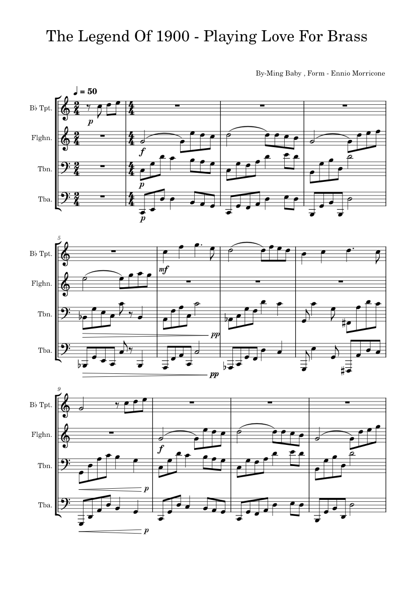 The_Legend_Of_1900_-_Playing_Love For Brass Sheet music for Trombone ...