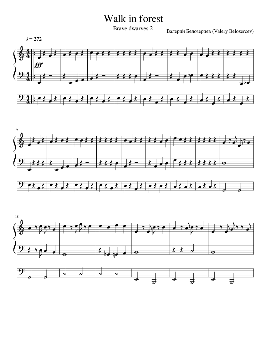 Walk in forest - piano tutorial