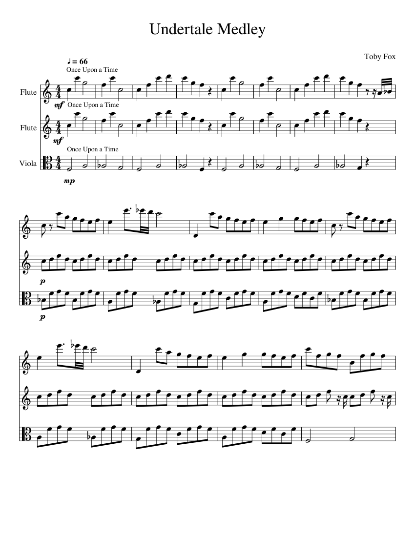 Undertale Medley Sheet music for Flute, Viola (Mixed Trio) | Musescore.com