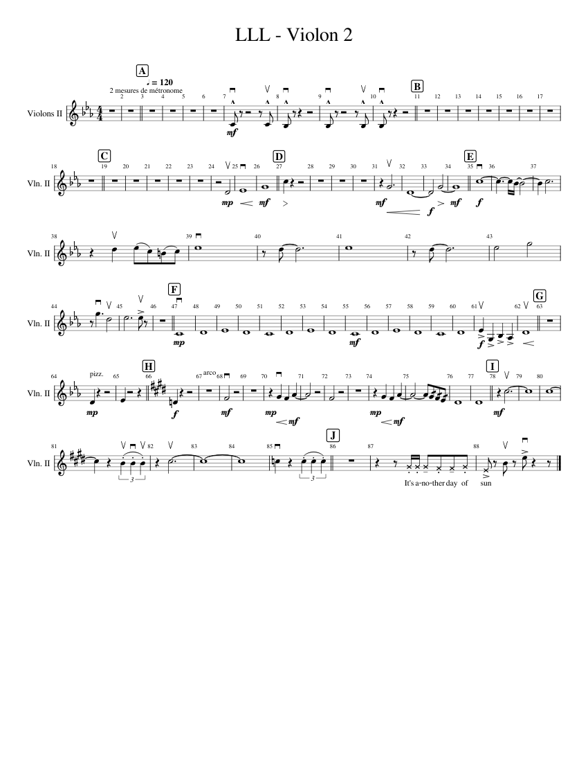 ADOS - Violon 2 Sheet music for Violin (Solo) | Musescore.com
