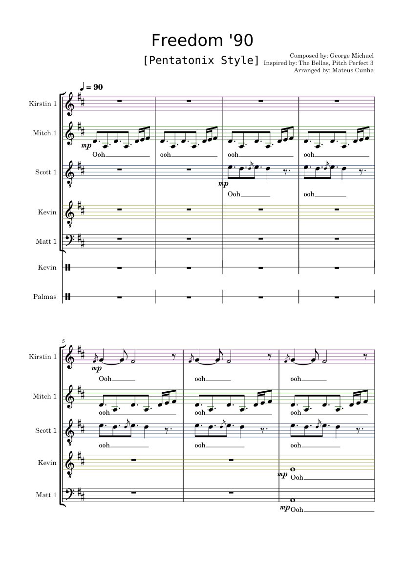 Freedom '90 [Pentatonix Style] - [A Capella Full Arrangement] Sheet ...