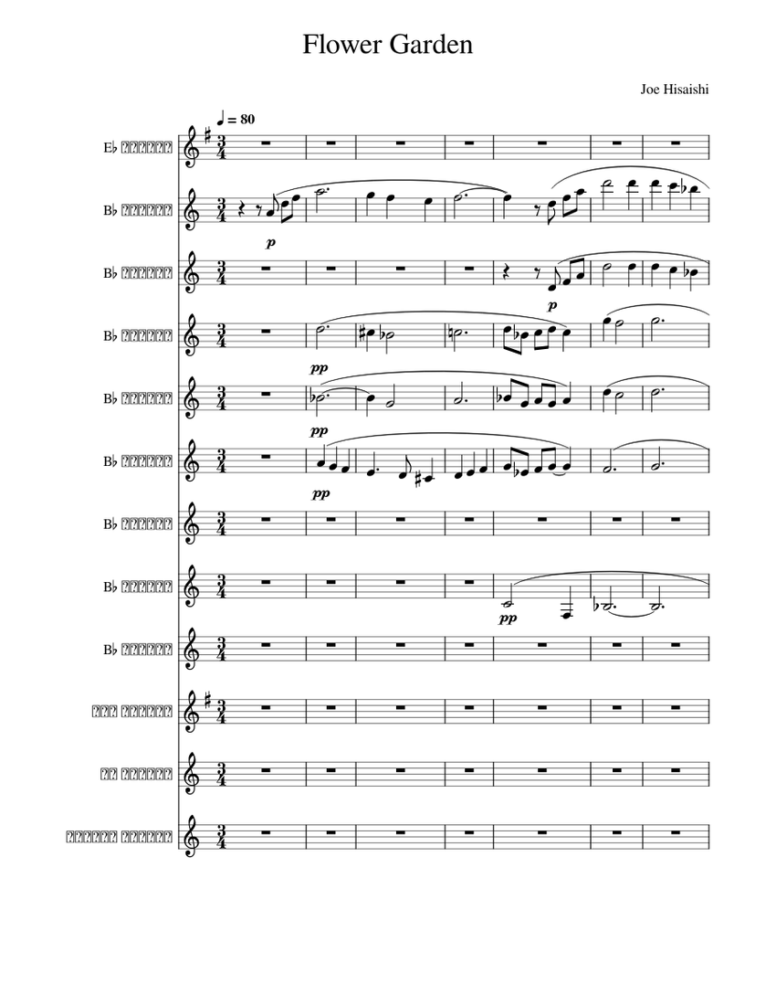 Flower Garden Sheet music for Clarinet in e-flat, Clarinet in b-flat ...