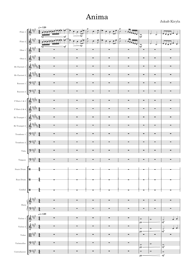 Anima Sheet music for Trombone, Tuba, Flute, Oboe & more instruments ...