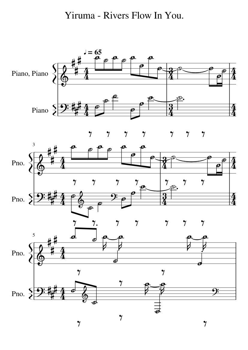 Yiruma - Rivers Flow In You. Sheet music for Piano (Piano Duo) | Musescore.com