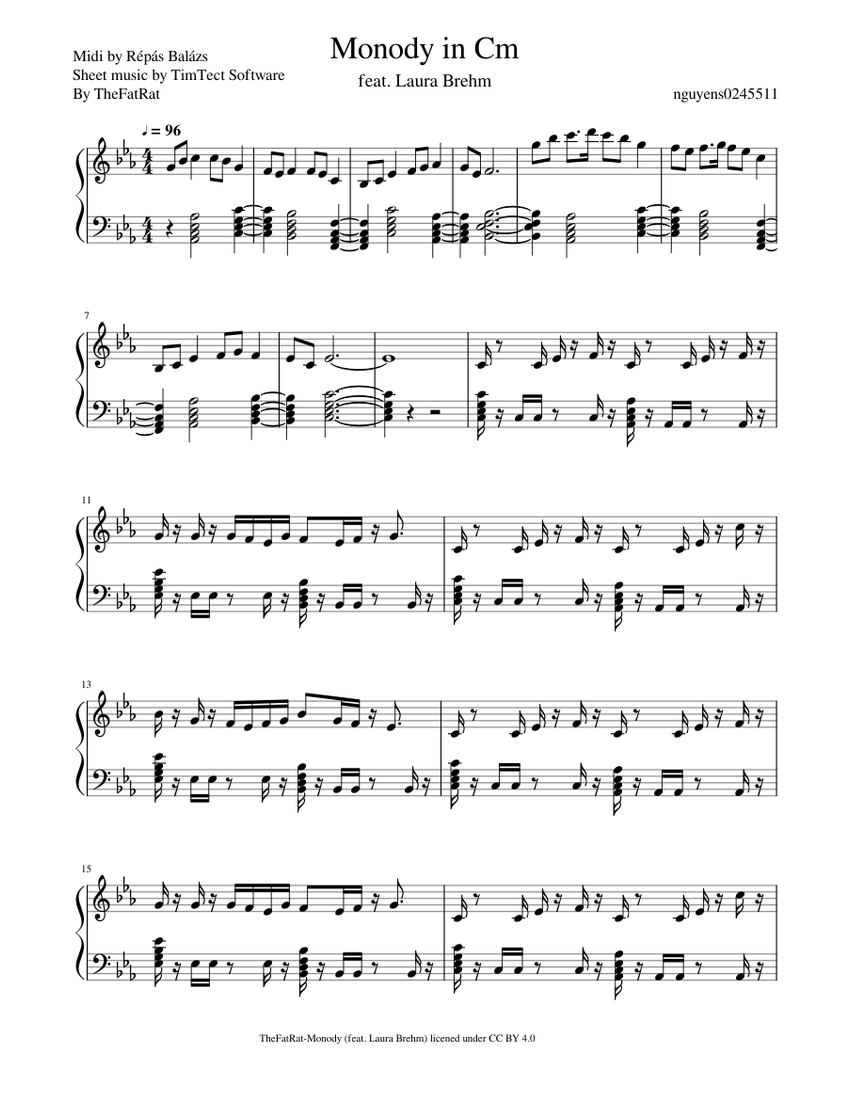 Monody in Cm Sheet music for Piano (Solo) | Musescore.com