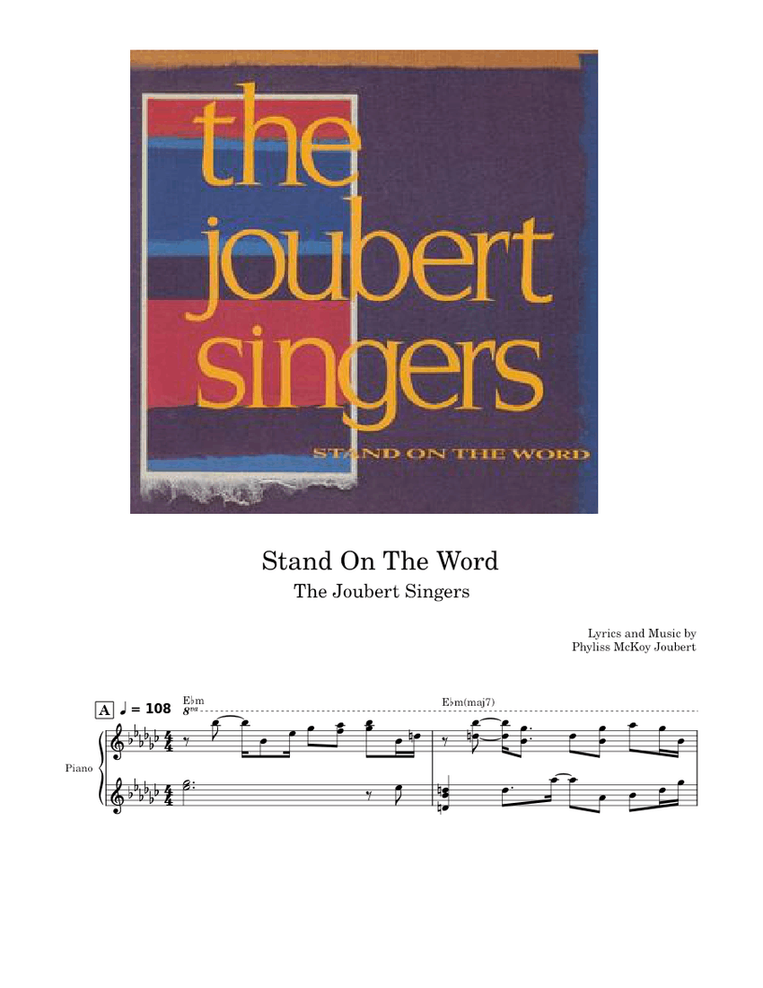 Stand On The Word – The Joubert Singers Sheet music for Piano, Vocals ...