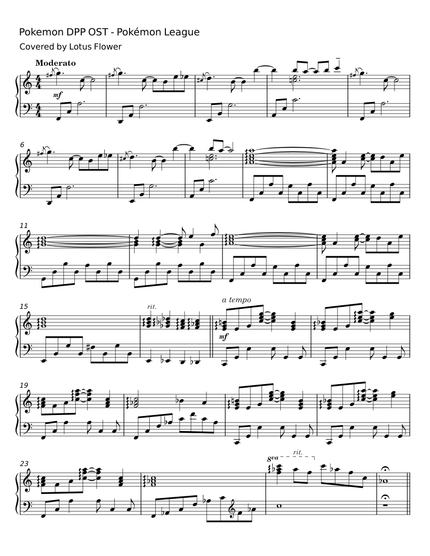 Pokemon DPP Sheet music for Piano (Solo) | Musescore.com