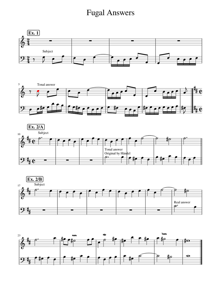 Fugal Answers Sheet music for Piano (Piano Duo) | Musescore.com