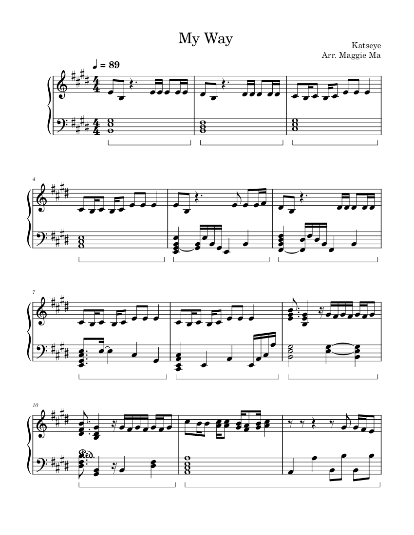 My Way – Katseye Sheet Music for Piano (Solo) | MuseScore.com