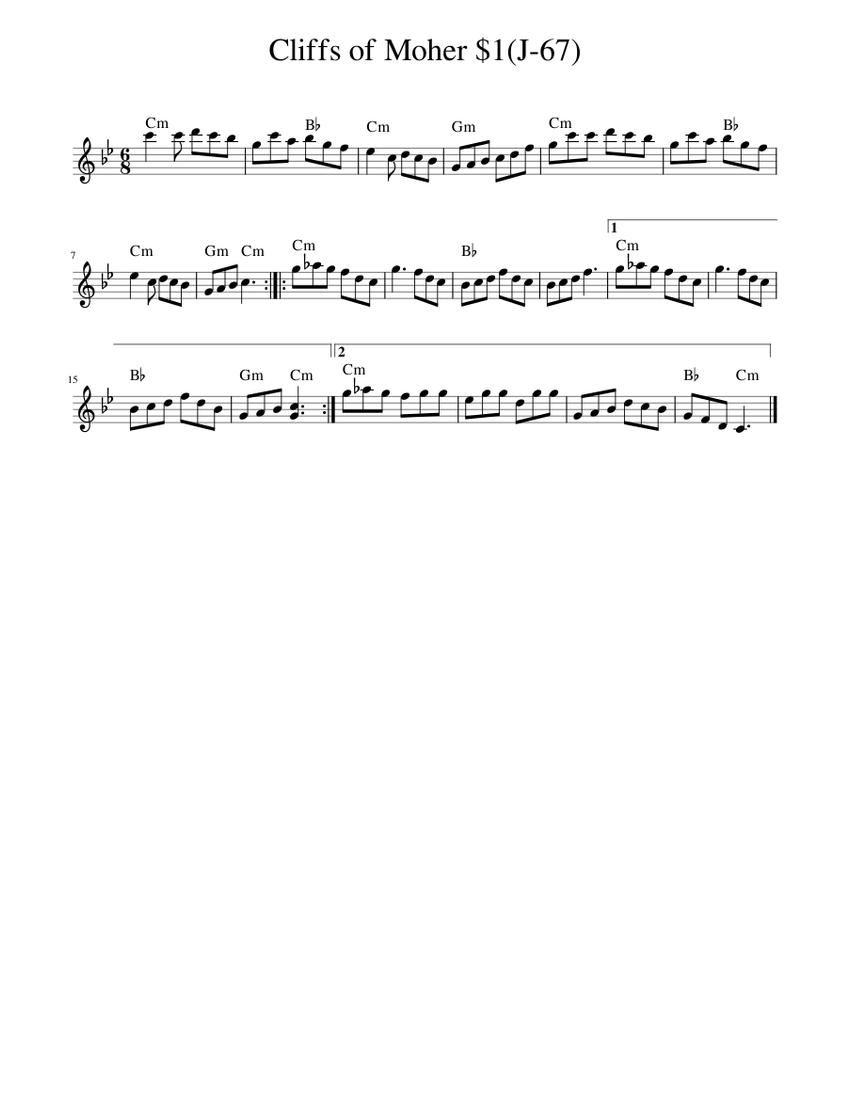 Cliffs of Moher (J-67) Sheet music for Piano (Solo) Easy | Musescore.com