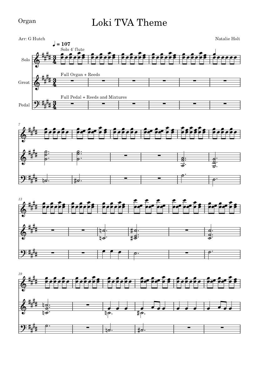 TVA Theme (Loki) – Natalie Holt | Organ Cover Sheet music for Accordion ...