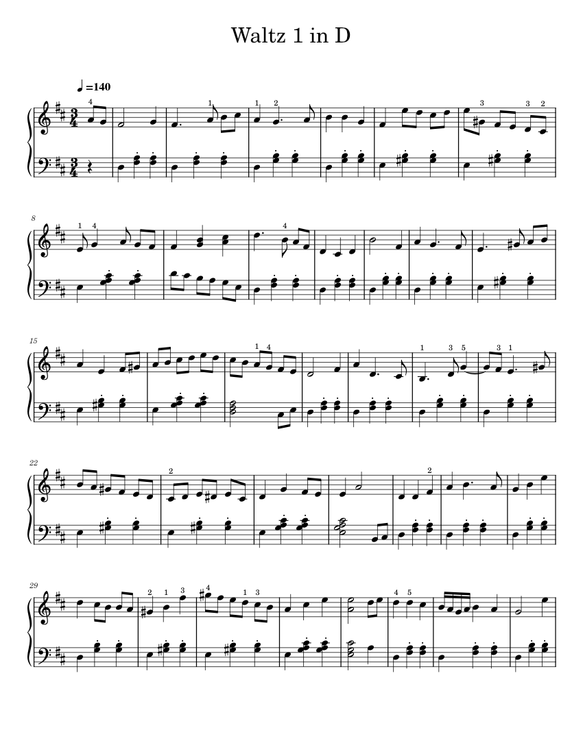 Waltz 1 Sheet music for Piano (Solo) Easy | Musescore.com