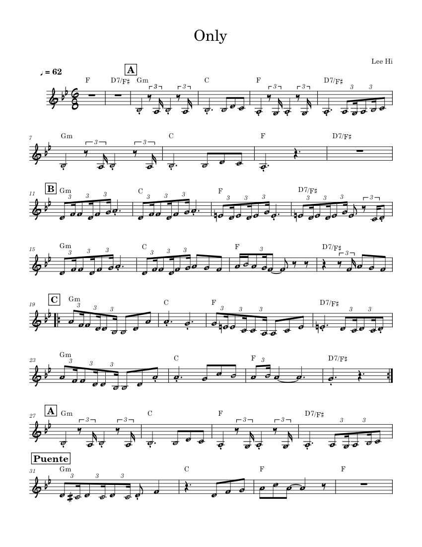 Only – Lee Hi Only Sheet Music for Violin (Piano-Voice) | MuseScore.com