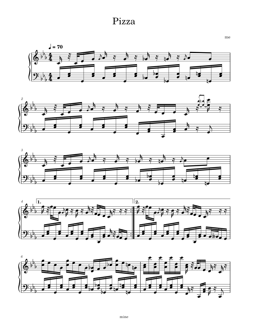 Pizza Sheet music for Piano (Solo) | Musescore.com