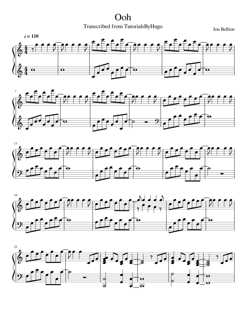 Ooh Sheet music for Piano (Solo) | Musescore.com